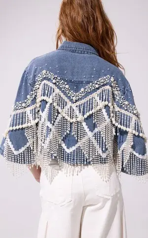 AZALEA WANG Jacket With Pearl Embellishments