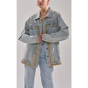 AZALEA WANG Studded Jacket - Denim