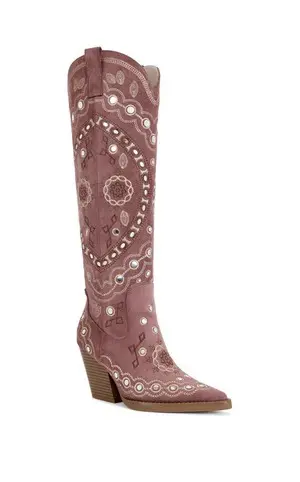 AZALEA WANG Aamina Block Heel Cowboy Boots