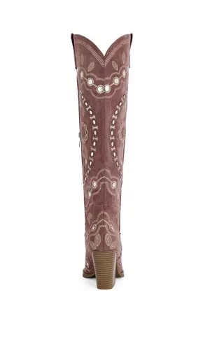 AZALEA WANG Aamina Block Heel Cowboy Boots