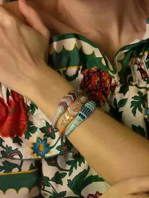 Nikos Koulis Oui Diamond, Ruby, And Sapphire Bracelet