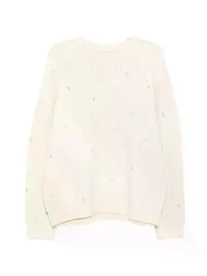 CROQUIS Heart-embroidered Pullover Sweater