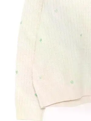 CROQUIS Heart-embroidered Pullover Sweater