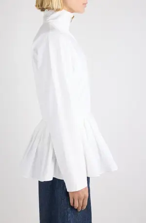Alaïa Cotton Peplum Jacket - Blanc