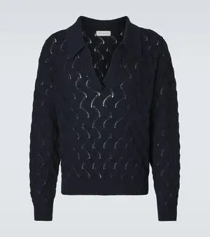 Dries Van Noten Open-knit Cotton Polo Sweater