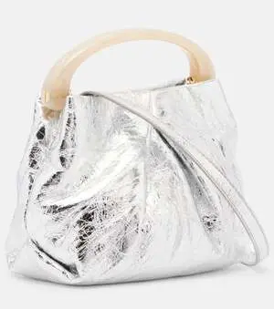 Dries Van Noten Mini Metallic Leather Top-handle Bag - Silver