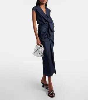 Dries Van Noten Mini Metallic Leather Top-handle Bag - Silver