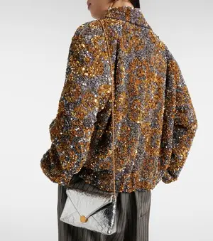 Dries Van Noten Envelope Small Metallic Leather Clutch