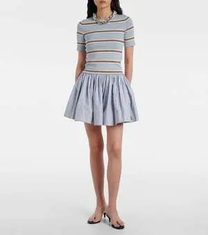 Rabanne Striped Cotton Miniskirt