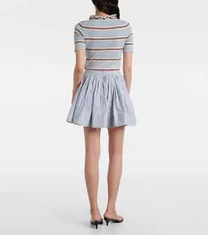 Rabanne Striped Cotton Miniskirt