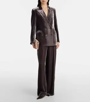BLAZÉ MILANO Husi Velvet Wide-leg Pants