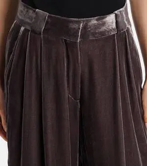 BLAZÉ MILANO Husi Velvet Wide-leg Pants