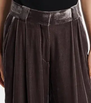 BLAZÉ MILANO Husi Velvet Wide-leg Pants - Silver