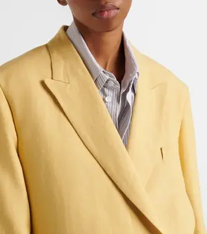BLAZÉ MILANO Nightbreak Double-breasted Linen Blazer