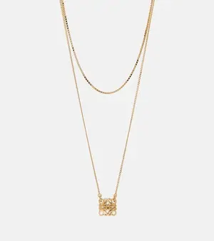 Loewe Anagram Bombé Pendant Necklace - Gold
