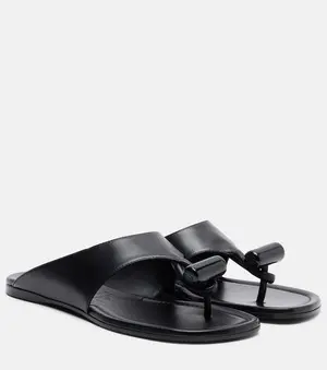 Loewe Toggle Leather Thong Sandals