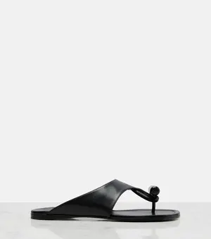 Loewe Toggle Leather Thong Sandals