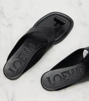 Loewe Toggle Leather Thong Sandals