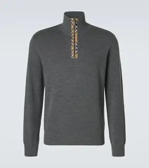 Burberry Wool Half-zip Sweater - Grey