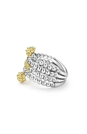 Lagos Caviar Icon Bead & Bar Ring - Silver