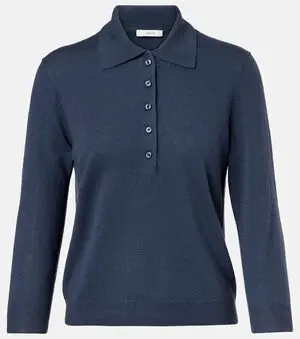 Vince Cashmere And Silk Polo Sweater - Blue