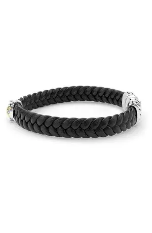 Lagos Anthem Leather Cross Bracelet - Silver