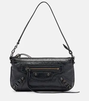 Balenciaga Le City Leather Shoulder Bag - Black