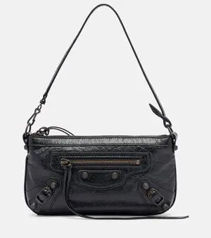 Balenciaga Le City Leather Shoulder Bag - Black