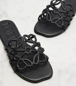 Loewe Anagram Leather Slides
