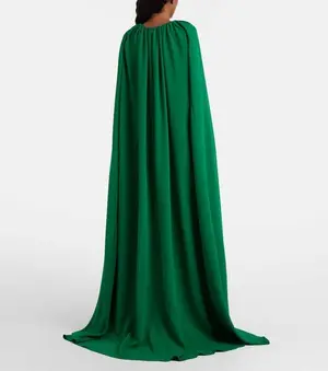 Oscar De La Renta Silk-blend Georgette Kaftan - Green