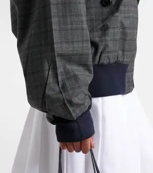 Prada Checked Hooded Virgin Wool Jacket