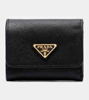 Prada Saffiano Small Leather Wallet - Black