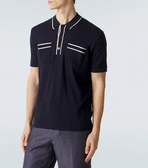 Orlebar Brown Keeling Cotton And Silk Polo Shirt - Blue