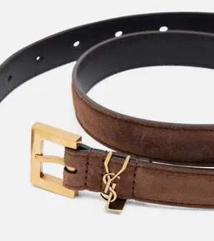 Saint Laurent Cassandre Suede Belt