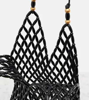Saint Laurent Cassandre Beaded Shoulder Bag - Black