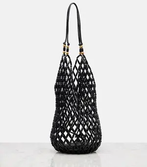 Saint Laurent Cassandre Beaded Shoulder Bag - Black
