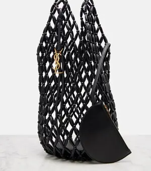 Saint Laurent Cassandre Beaded Shoulder Bag - Black