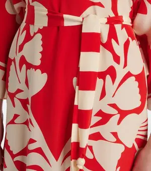 ERES Holi Belted Printed Silk Kaftan - Red
