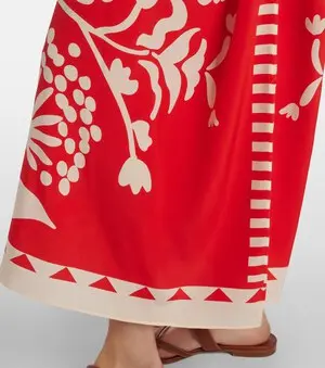 ERES Holi Belted Printed Silk Kaftan - Red