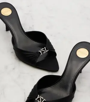 Saint Laurent Jerry 60 Embellished Crêpe Satin Mules