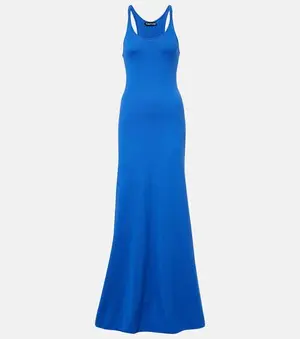 TOM FORD Knitted Wool Maxi Dress - Blue
