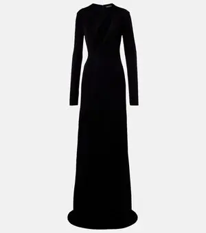 TOM FORD Cutout Crêpe Jersey Gown - Black