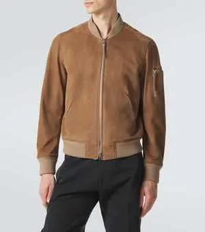 TOM FORD Suede Bomber Jacket - Brown