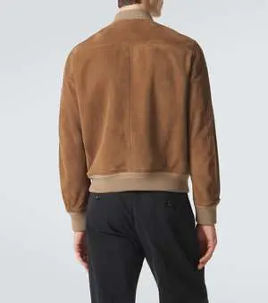 TOM FORD Suede Bomber Jacket - Brown