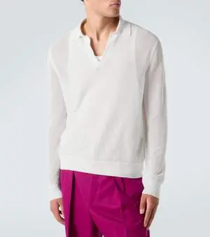 TOM FORD Semi-sheer Cotton Polo Sweater