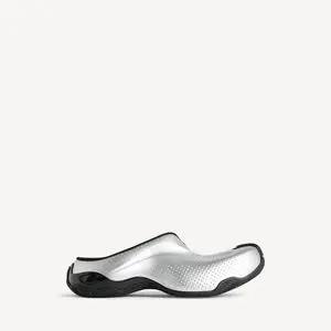 Balenciaga Silver Tone Slides Slipper