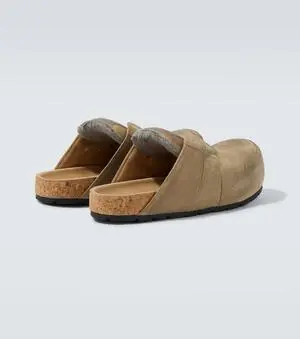 Balenciaga Suede Slides - Beige