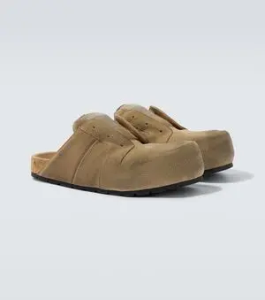 Balenciaga Suede Slides - Beige