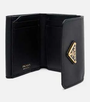 Prada Saffiano Small Leather Wallet - Black
