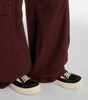 Rick Owens Suede-trimmed Canvas Sneakers